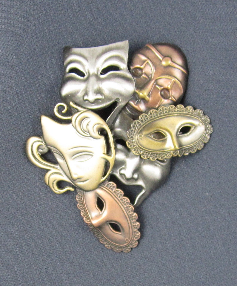 Masquerade Brooch- Comedy Tragedy- Theater Jewelry- Actors Gift- Actors ...