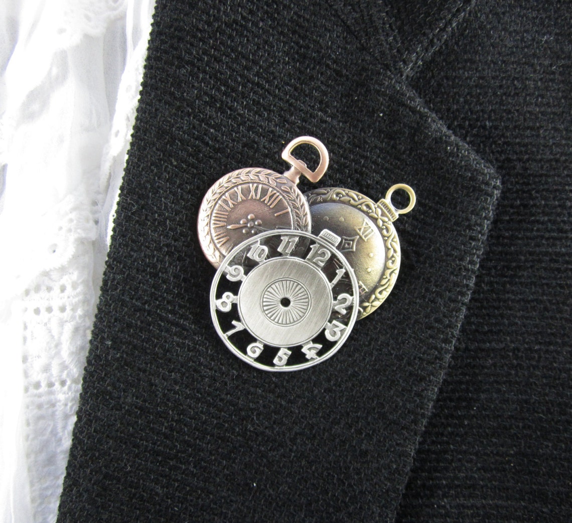Steampunk Clock Brooch/pendant Steampunk Jewelry Clocks - Etsy