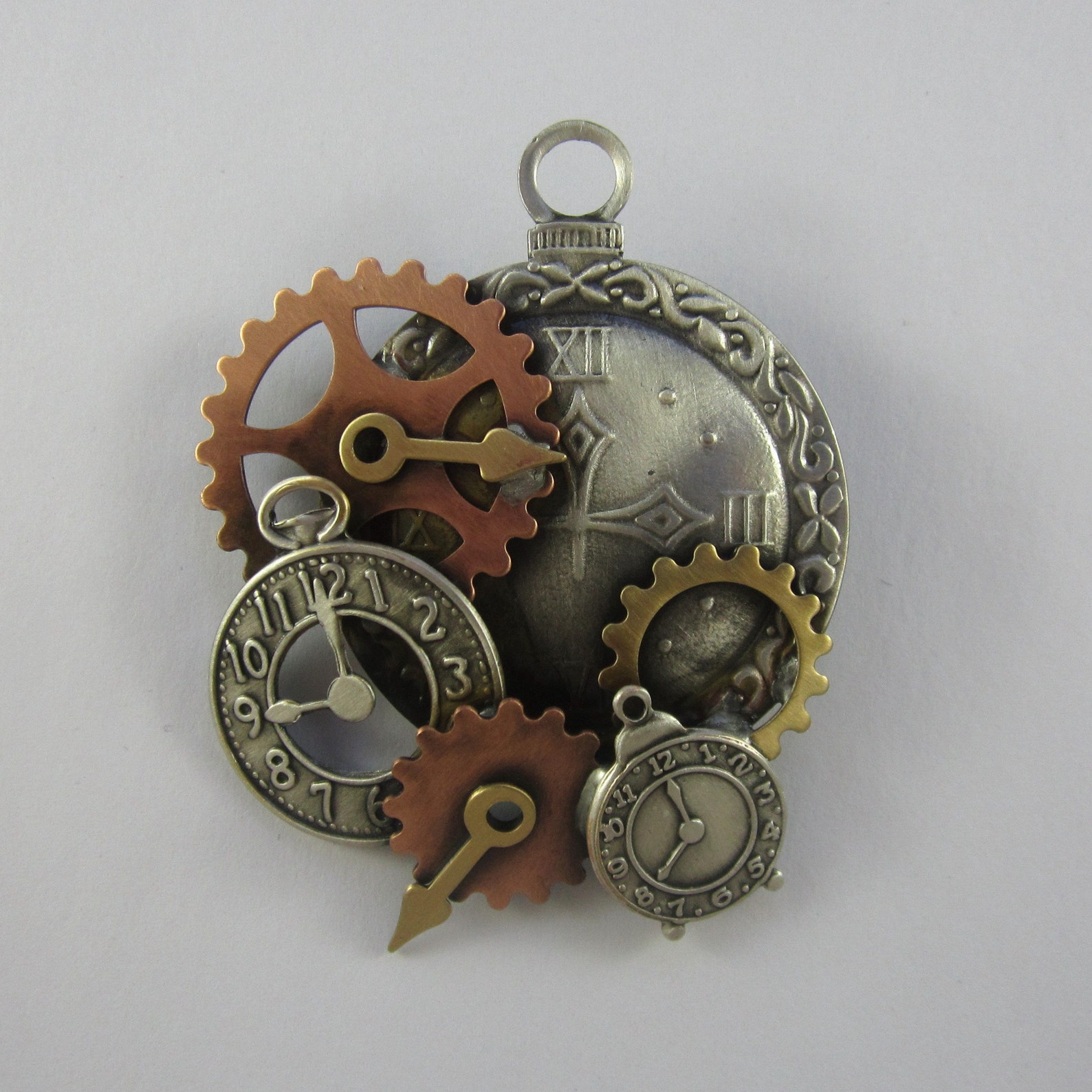 Steampunk Clock Brooch Steampunk Jewelry Steampunk Brooch - Etsy