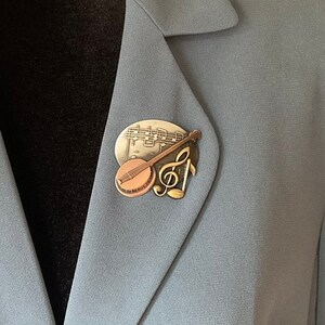 Banjo Brooch- Banjo Jewelry- Banjo Pin- Banjo Gift- Music Award- Music ...
