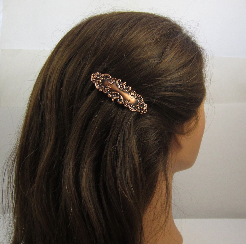 VICTORIAN FRENCH BARRETTE 60mm- Barrettes for Thin Hair- Hair ...