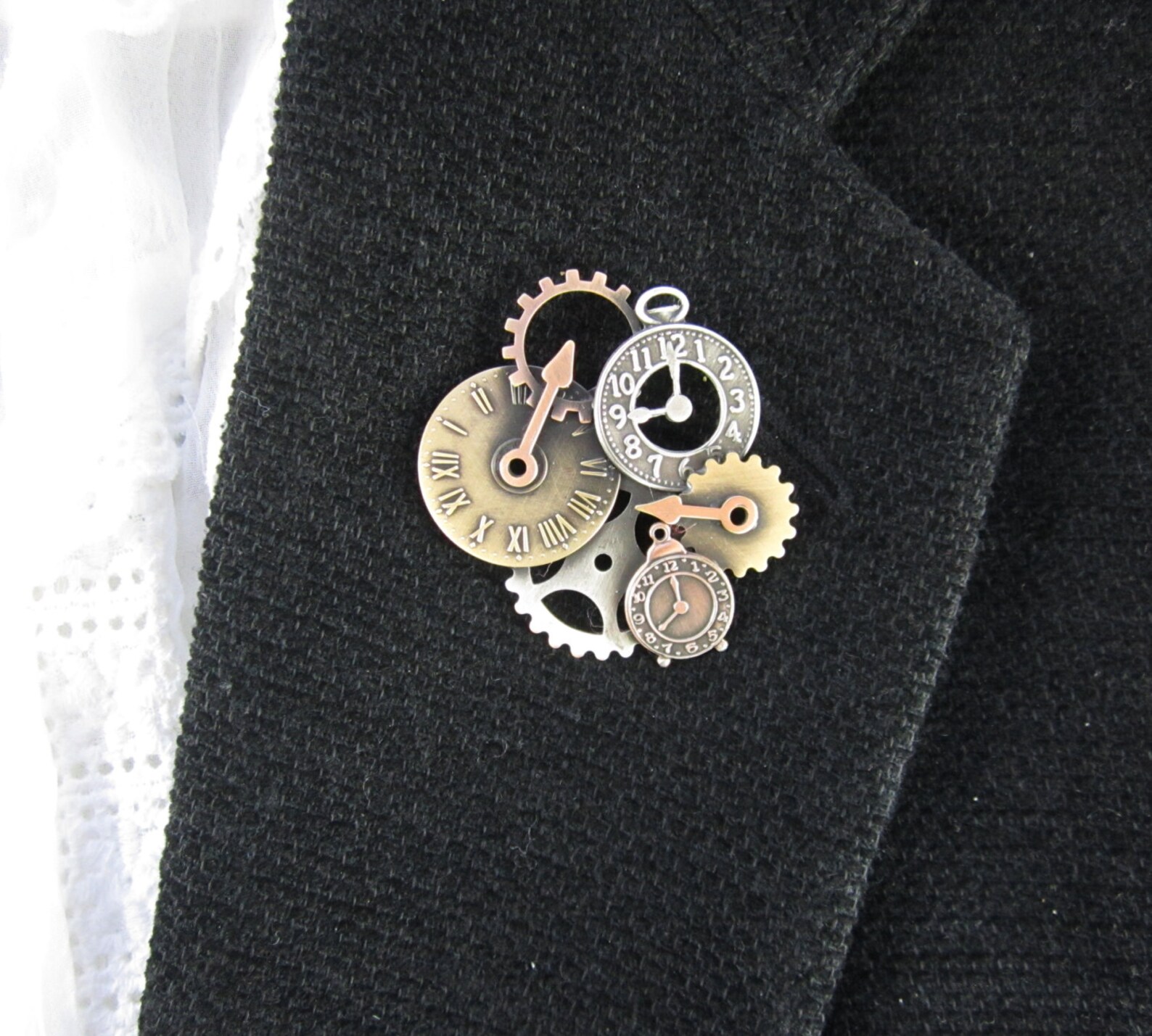Steampunk Clock Brooch Steampunk Jewelry Steampunk Brooch - Etsy