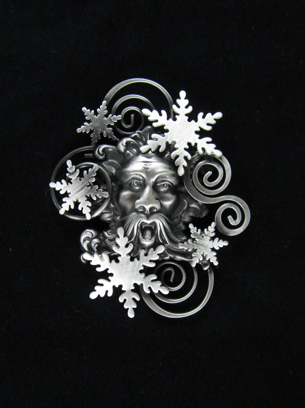 Old Man Winter Pin- Snowflake Pin- Snowflake Jewelry- Winter Pin ...