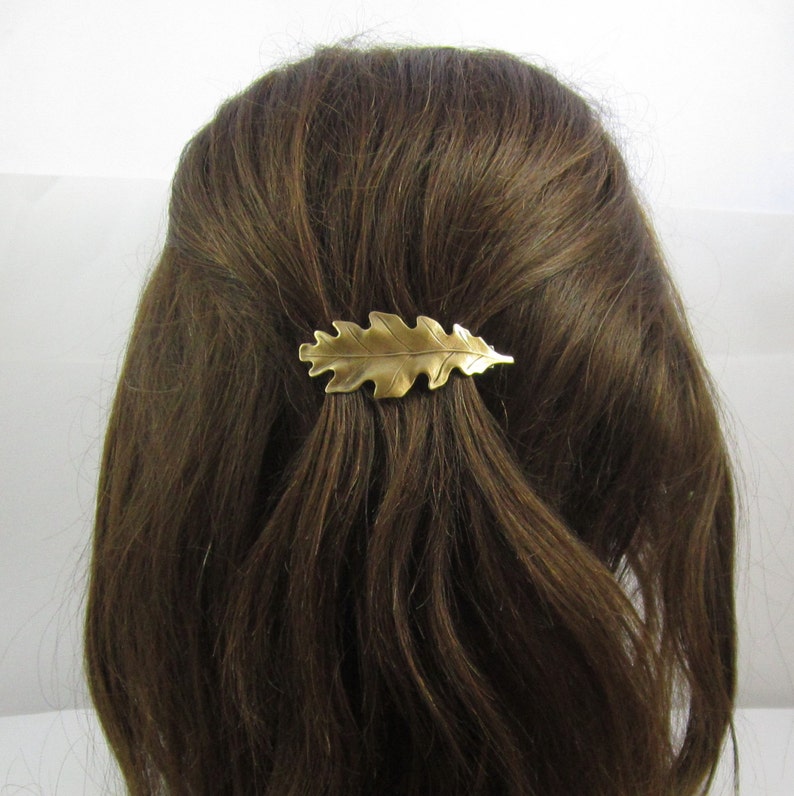 Oak Leaf French Barrette 60mm Barrettes for Thin Hair Hair - Etsy