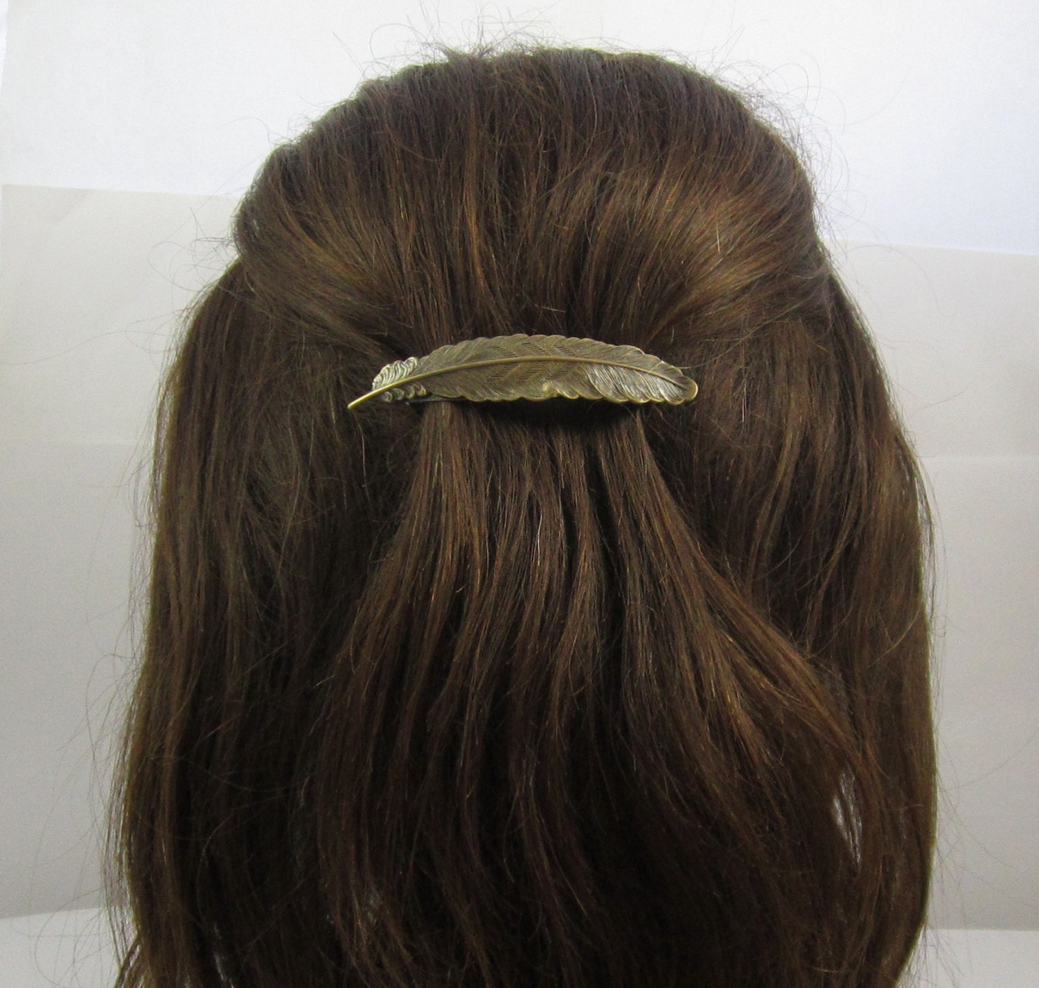 FEATHER FRENCH BARRETTE 70MM- Barrettes and Clips- Feather Hair ...