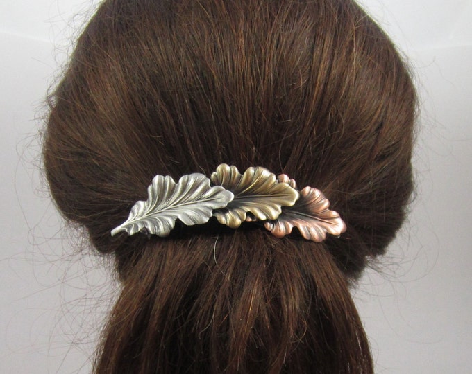 BIG HAIR Leaves French Barrette 100mm Thick Hair Barrette Sterling ...