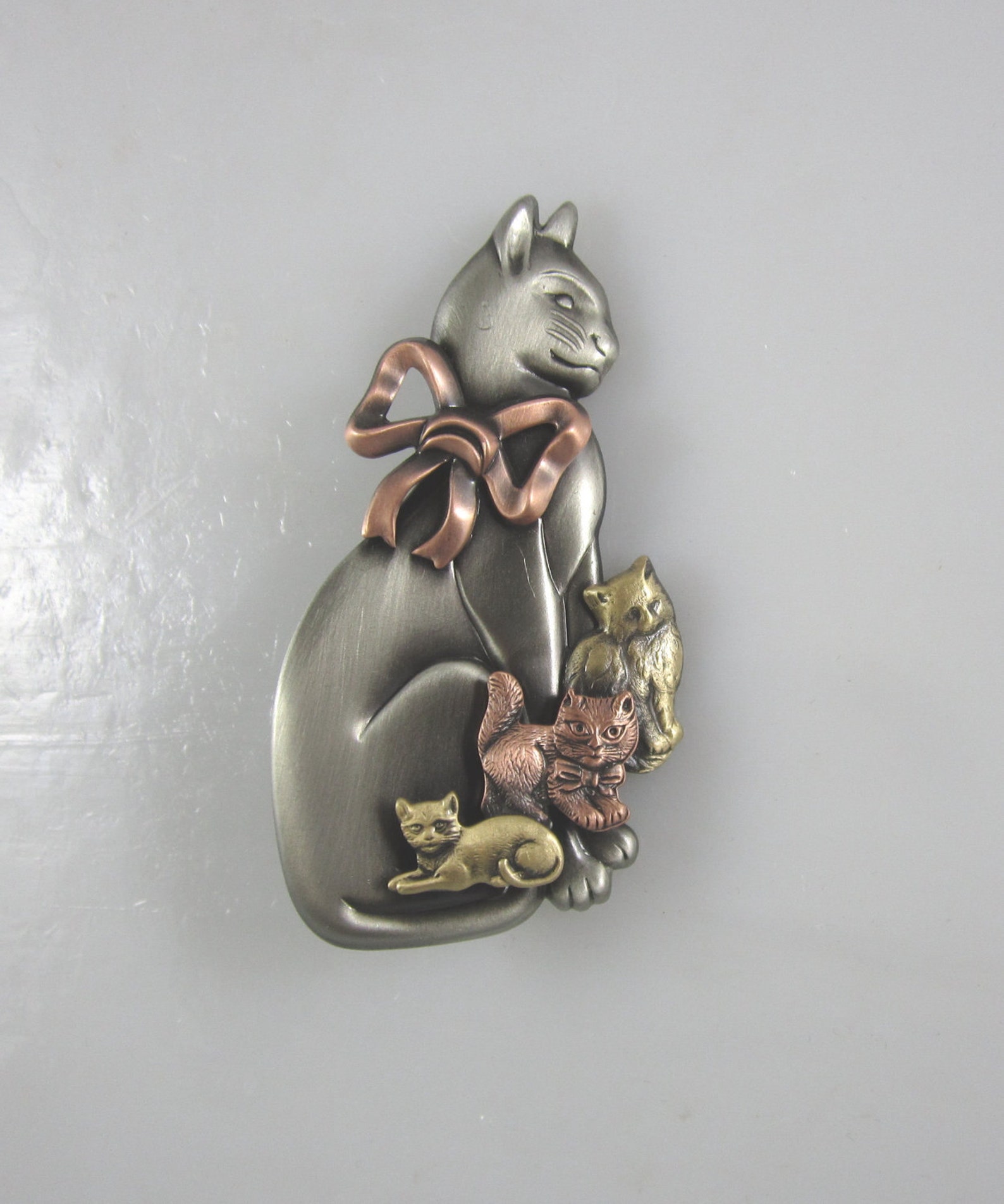 Cat Brooch Cat Lover Gift Cat Rescue Cat Pin Mixed Metal - Etsy