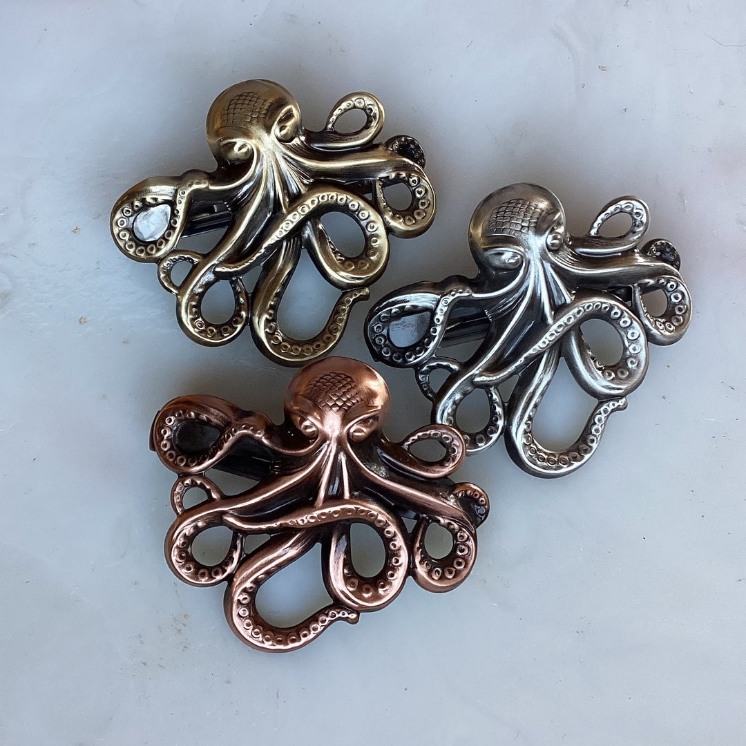 OCTOPUS FRENCH BARRETTE 60mm- Small Barrette- Barrettes for Woman ...