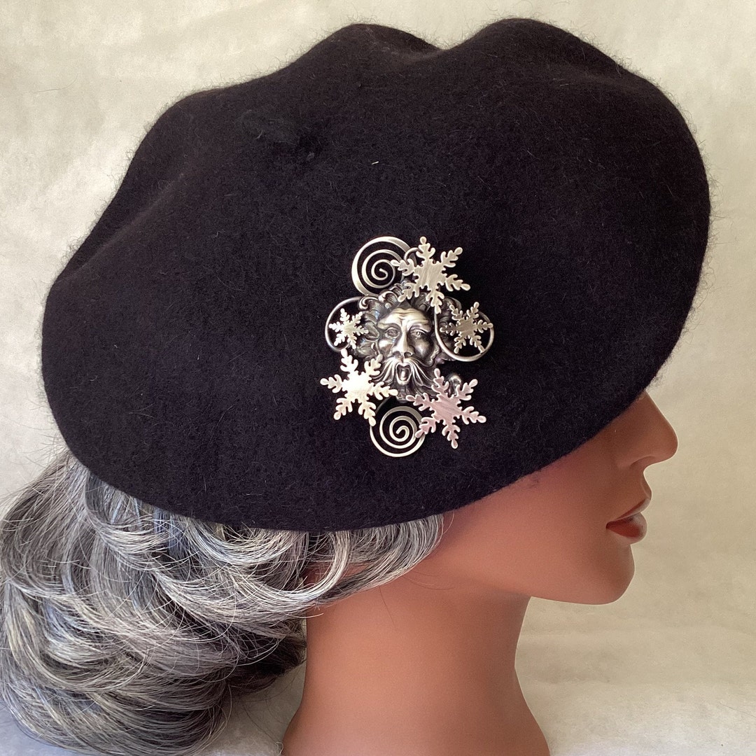 Old Man Winter Pin- Snowflake Pin- Snowflake Jewelry- Winter Pin ...