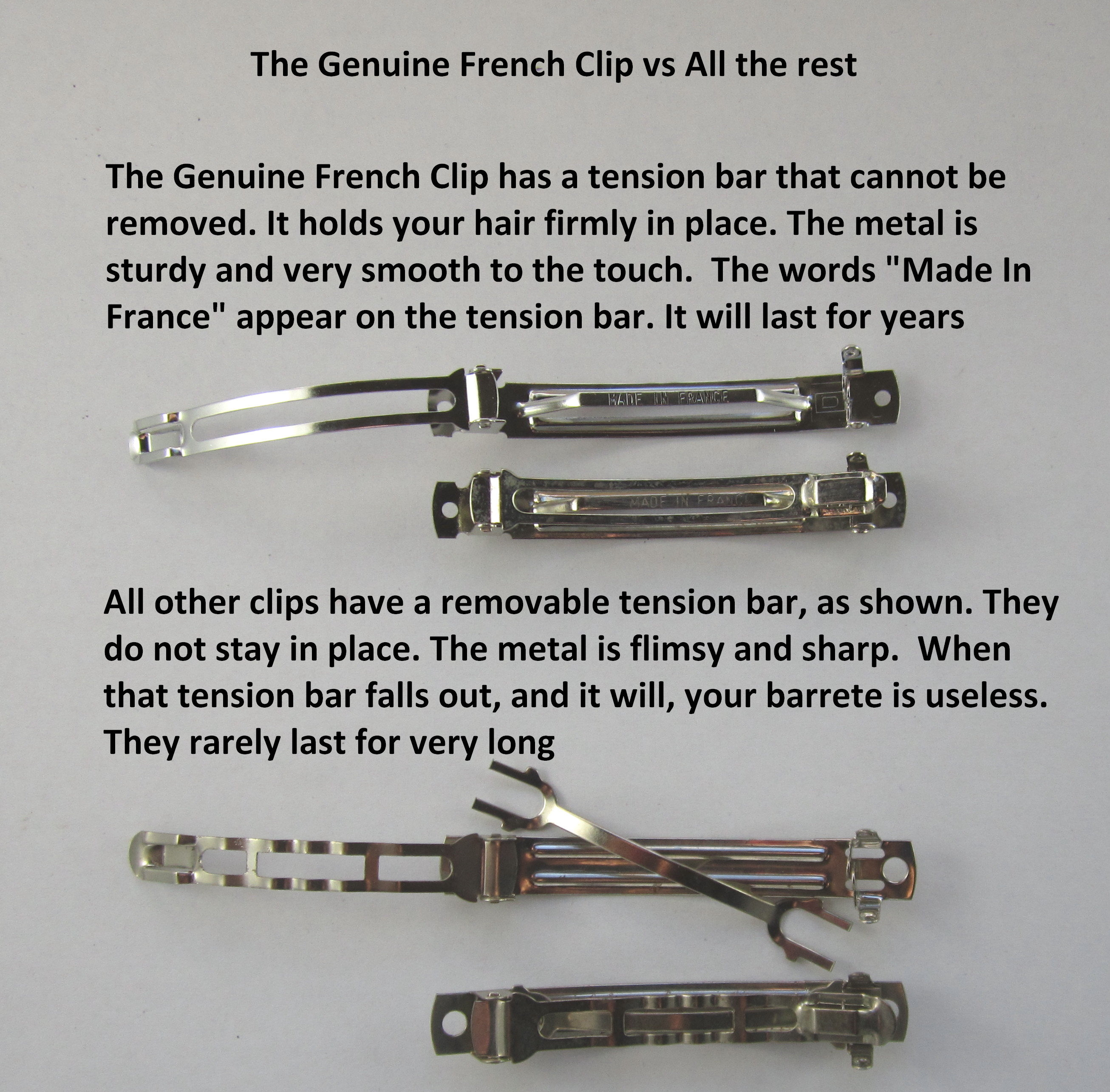 BAT FRENCH BARRETTE 60mm Genuine French Clip Barrettes for | Etsy