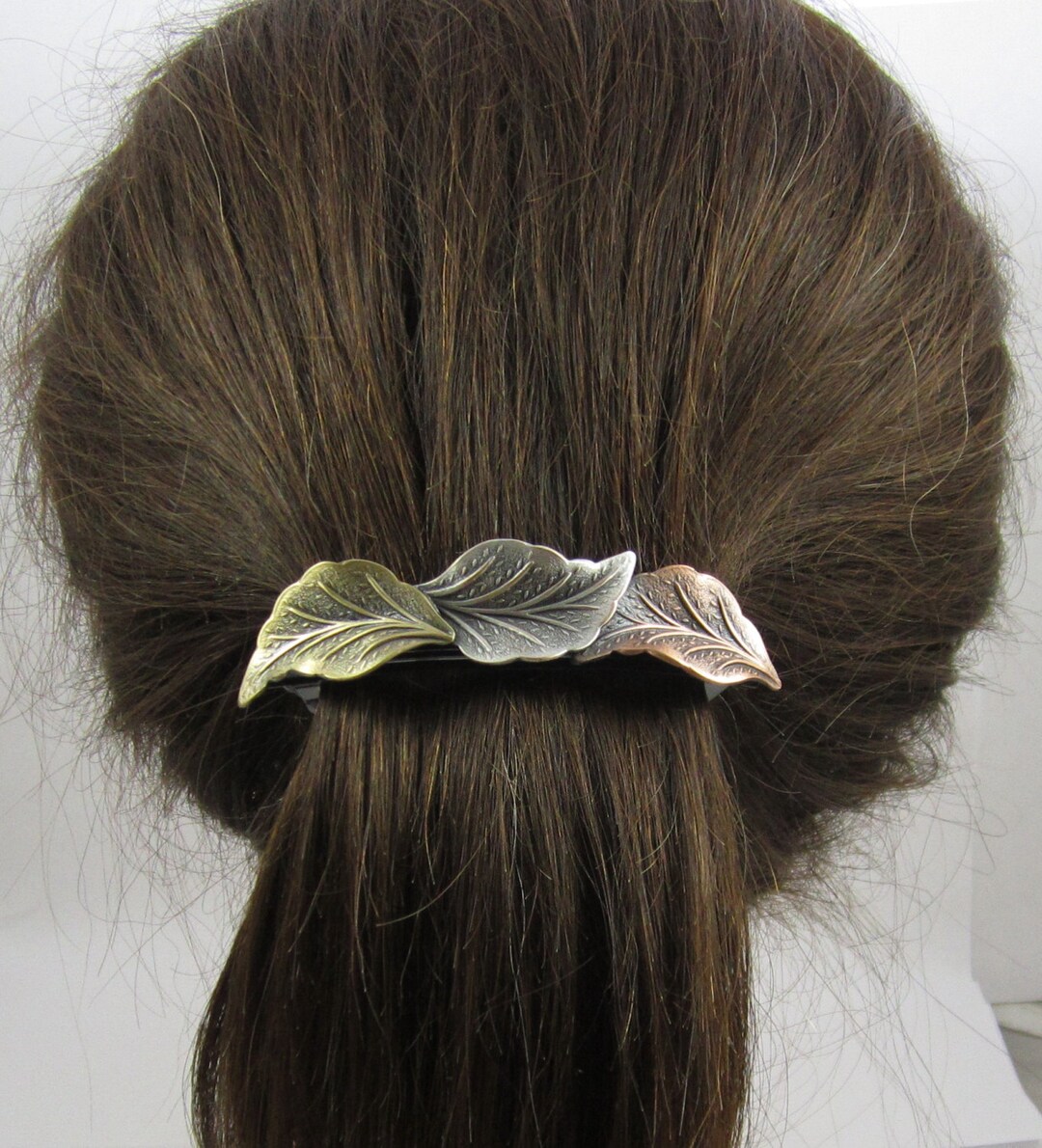 LEAF FRENCH BARRETTE 70mm or 80mm- Hair Barrette- Hair Accessory- Hair ...