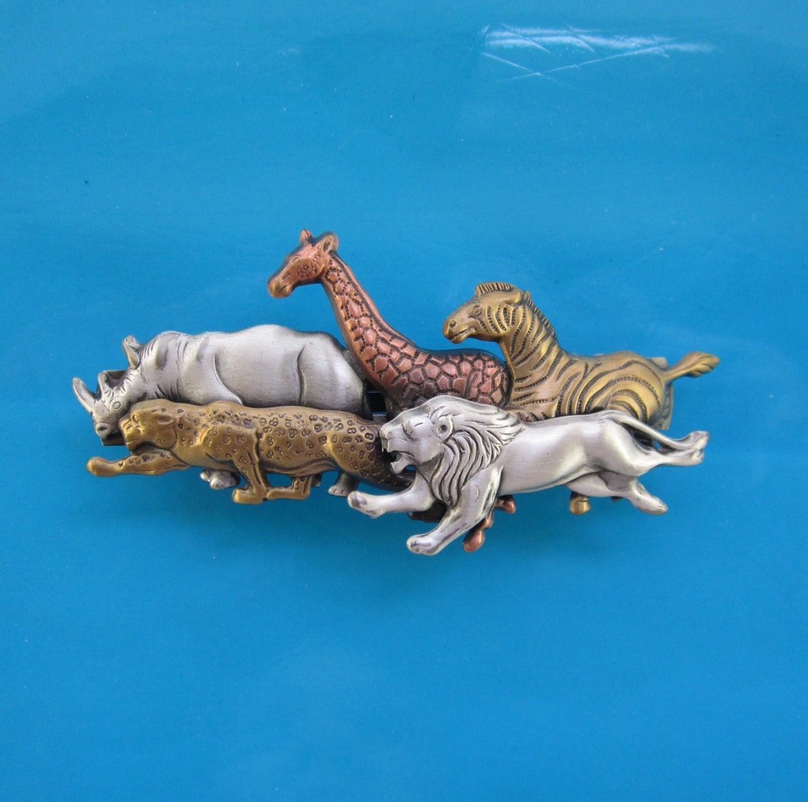 WILD ANIMAL French Barrette 70mm- Safari Barrette- Giraffe- Lion- Zebra ...