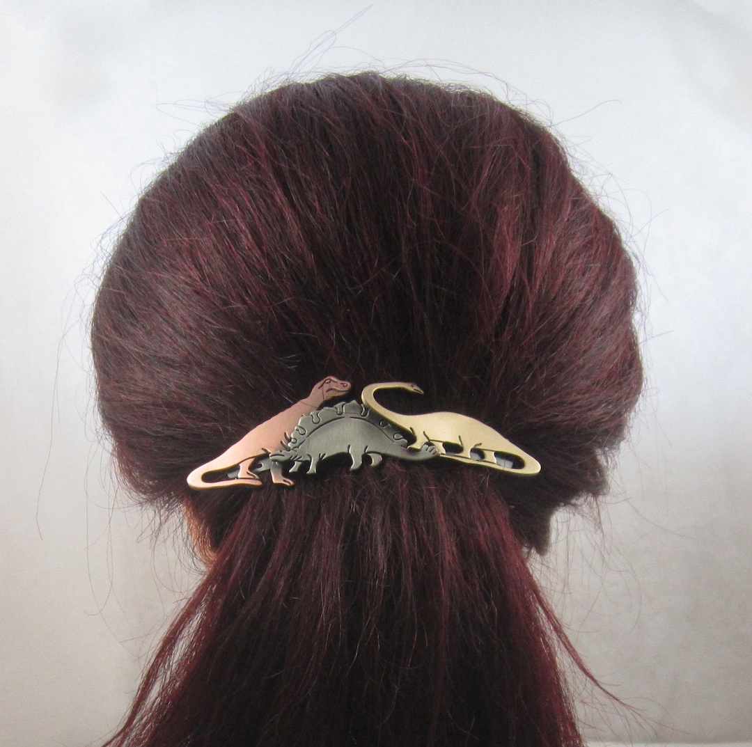 DINOSAUR FRENCH BARRETTE 80mm- Thick Hair Barrette- Hair Accessories ...