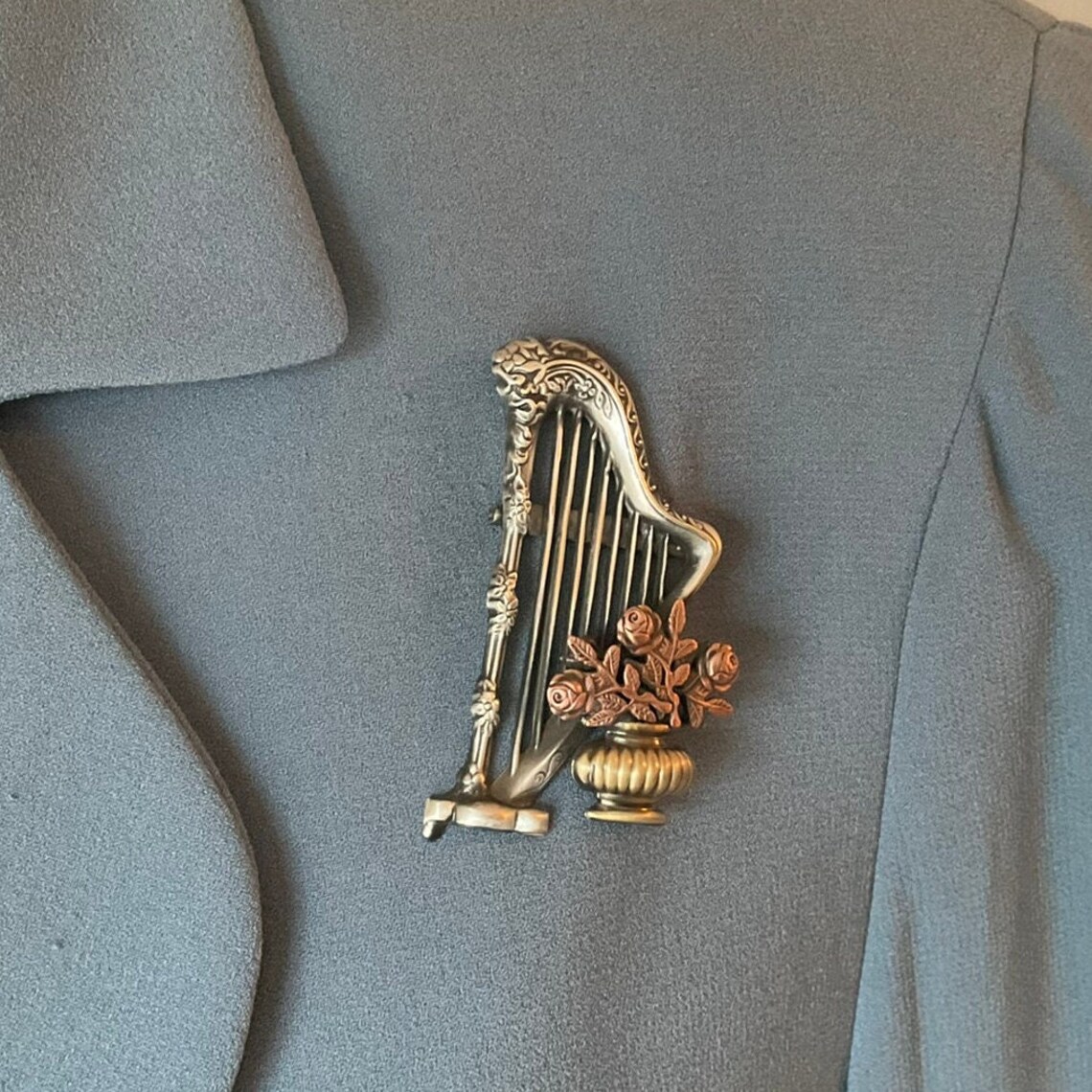 Harp Brooch Harp Musical Instrument Harp Jewelry Harp Pin - Etsy
