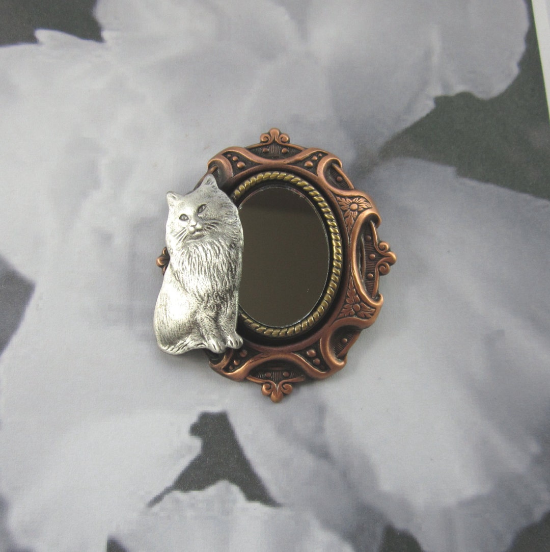 Cat Brooch- Cat Lover Gift- Cat Rescue- Cat Pin- Pretty Kitty- Gift for ...