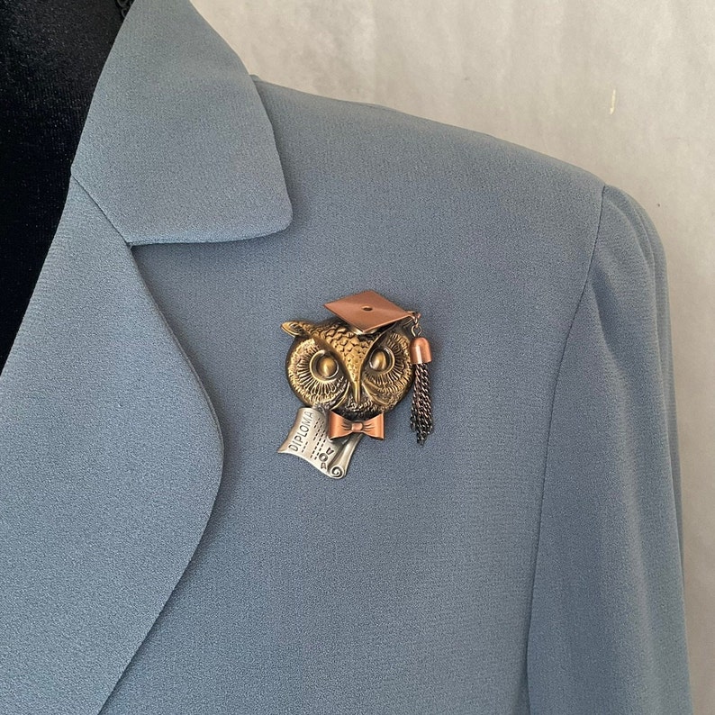 Wise Old Owl Brooch Owl Pin Owl Jewelry Hat Pins for Women - Etsy