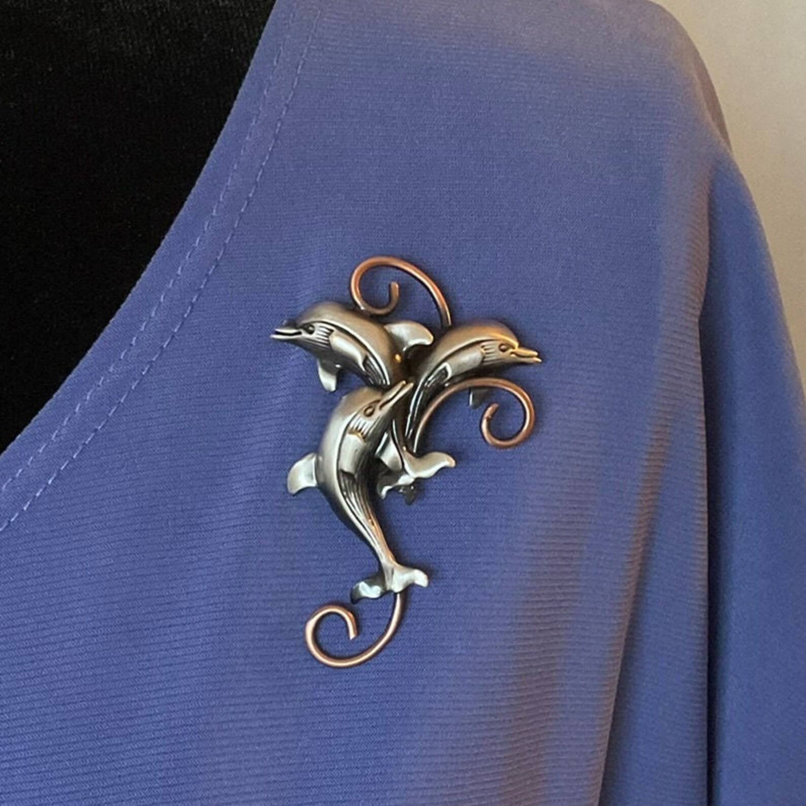 Dolphins Brooch Dolphin Pin Dolphin Jewelry - Etsy