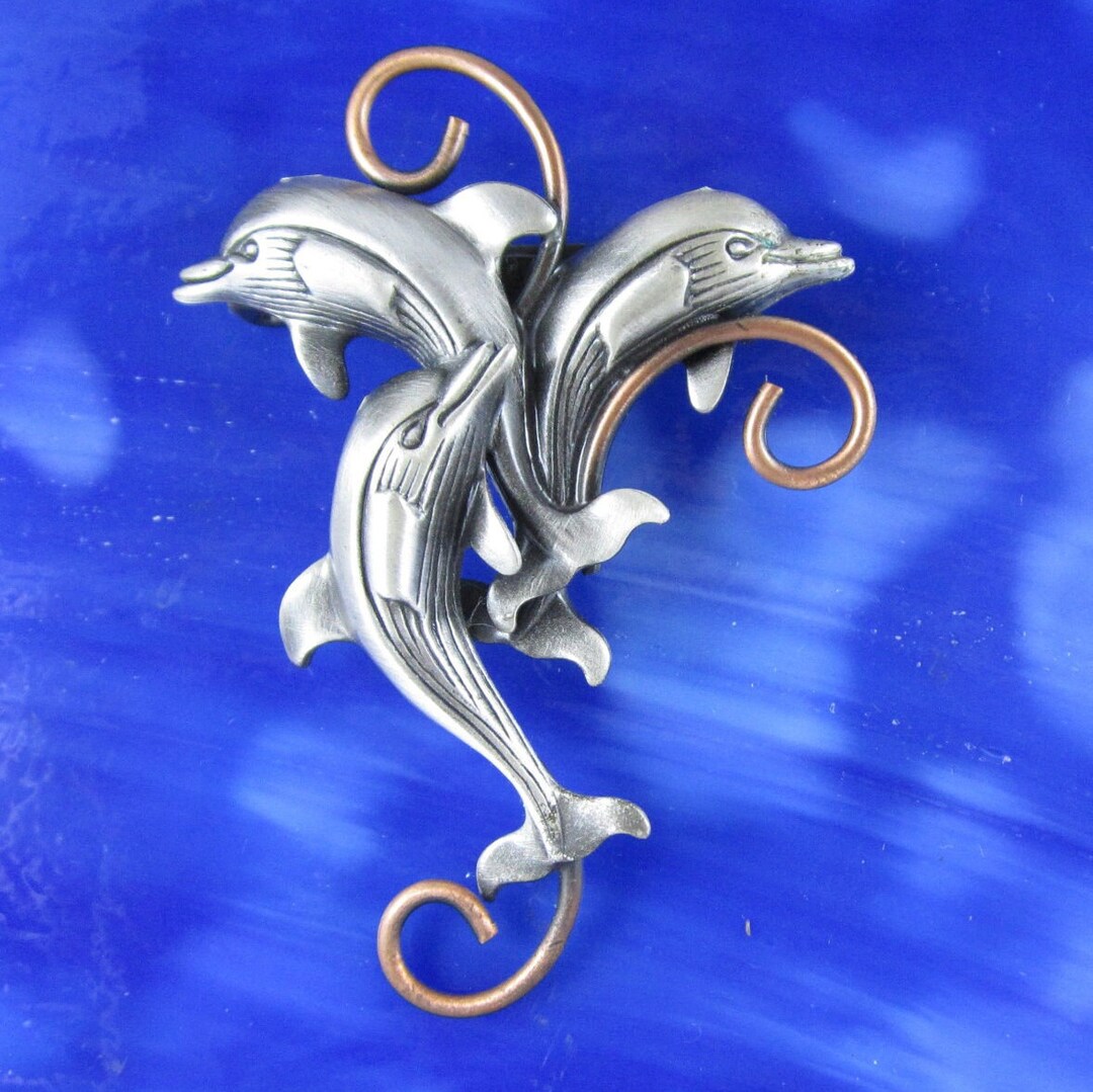 Dolphins Brooch- Dolphin Pin- Dolphin Jewelry - Etsy