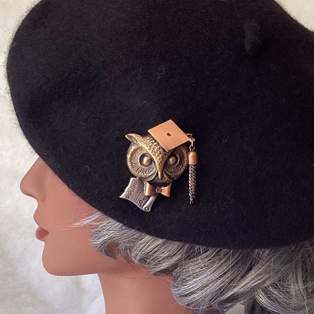 Wise Old Owl Brooch Owl Pin Owl Jewelry Hat Pins for Women - Etsy