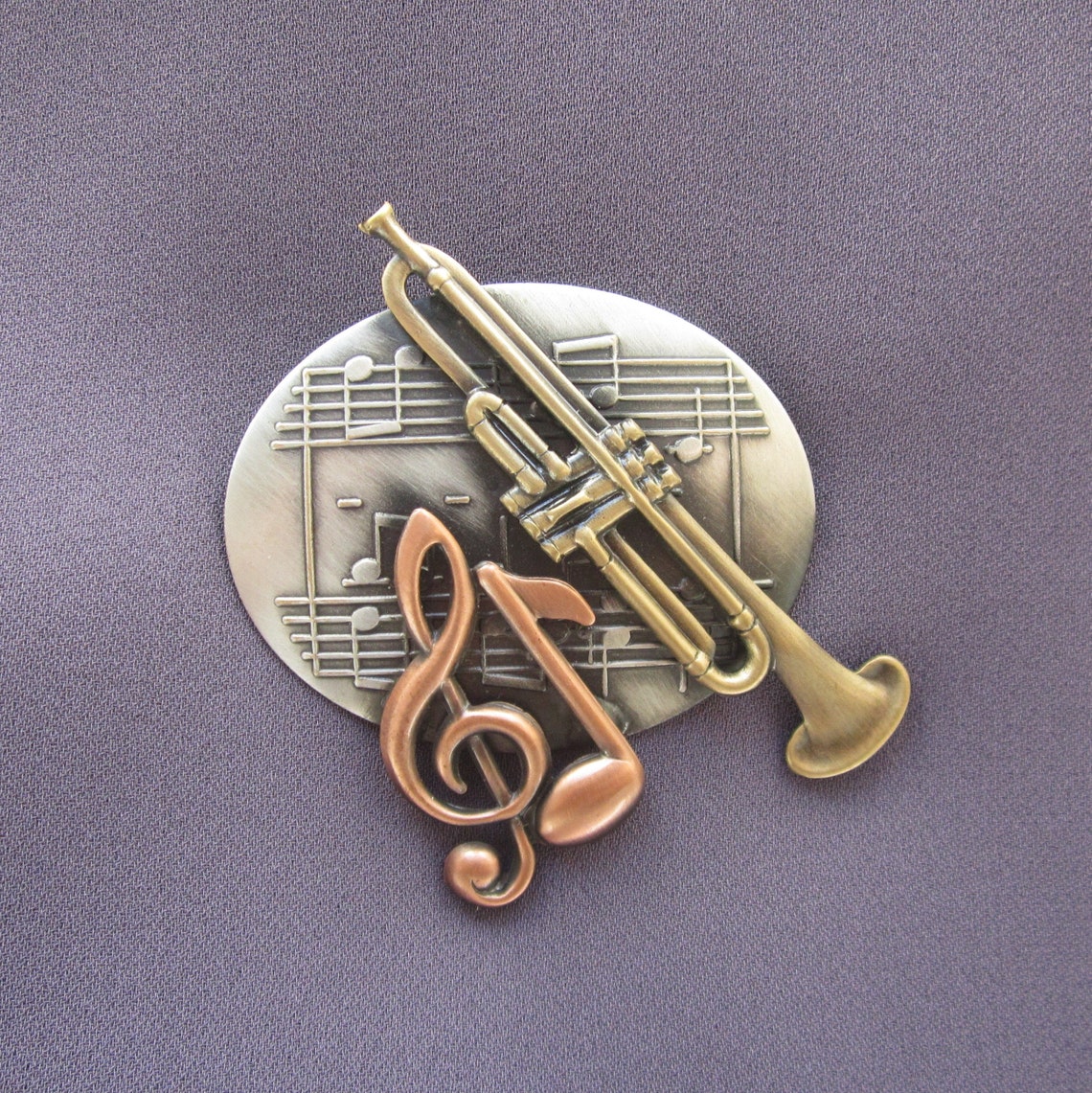 Trumpet Jewelry Brooch- Trumpet Jewelry- Trumpet Gift- Music Lover Gift ...