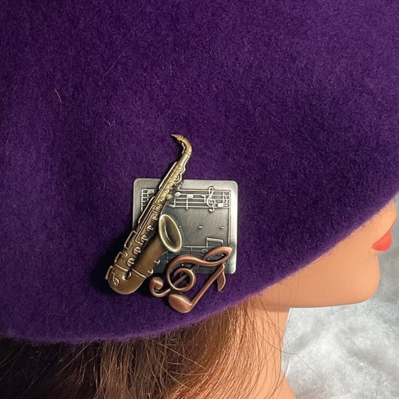 Saxaphone Brooch- Saxaphone Jewelry- Music Teacher Gift- Music Award ...
