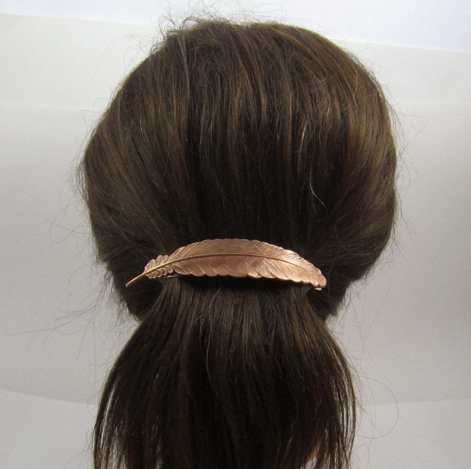 Feather Big Hair 100mm French Barrette- Feather- Thickhair Barrette ...