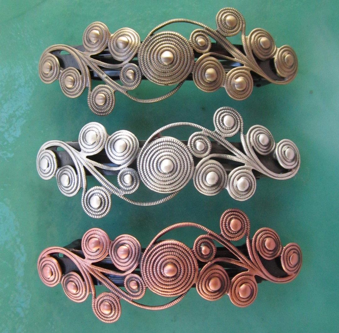 SPIRAL FRENCH BARRETTE 80mm- Thick Hair Barrette- Hair Accessories ...