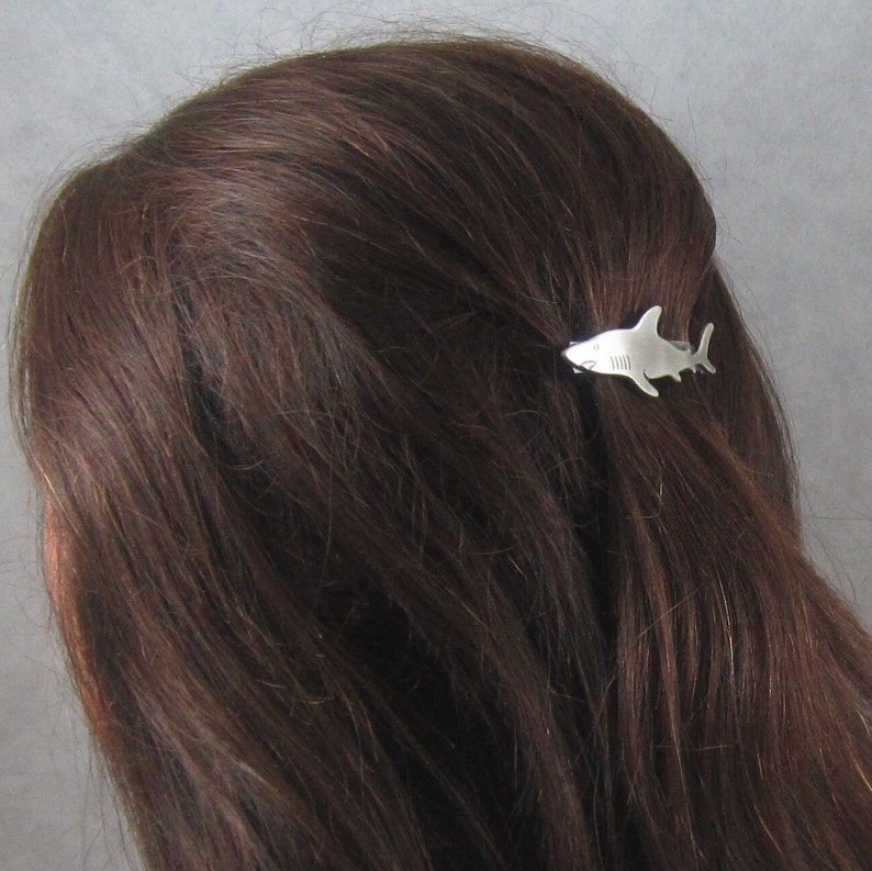 SHARK FRENCH BARRETTE 50mm Small Barrette Thin Hair - Etsy