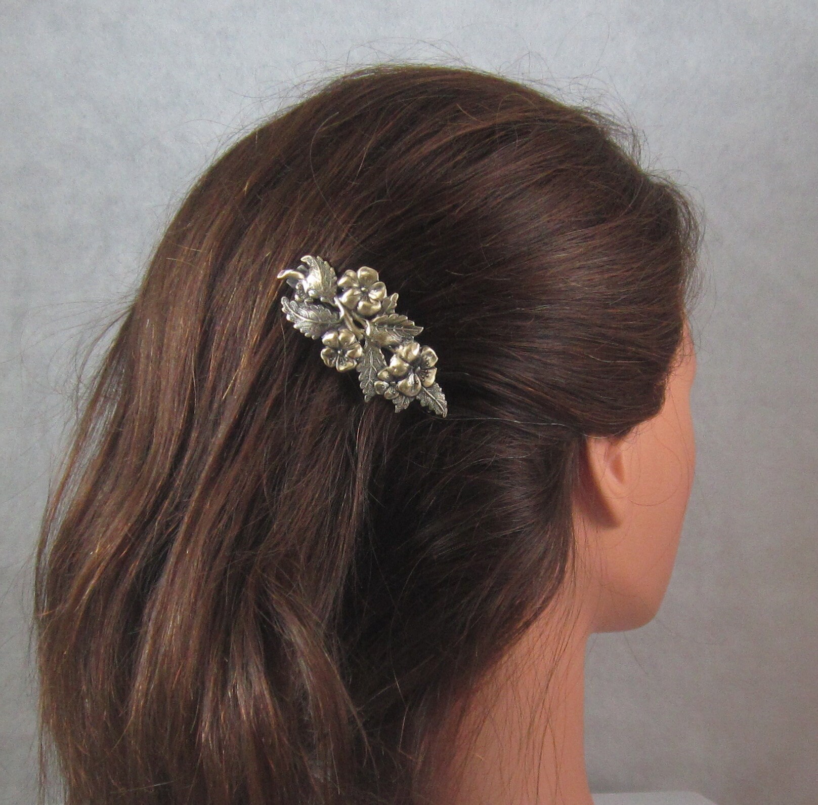 FLOWER BOUQUET 60mm French Barrette- Barrettes for Thin Hair- Accessory ...