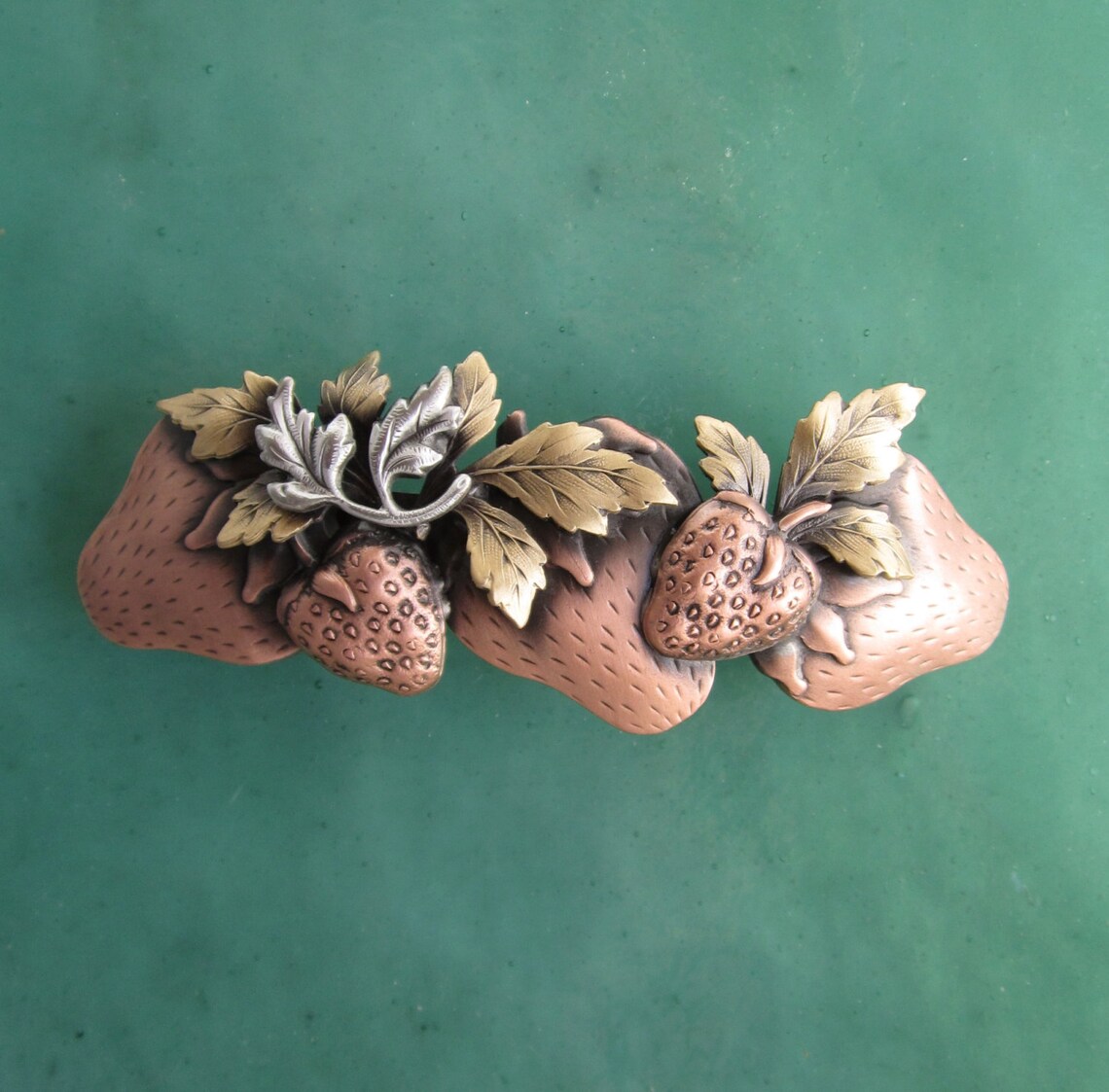 Strawberry French Barrette 80mm- Thick Hair Barrette- Hair Accessory ...