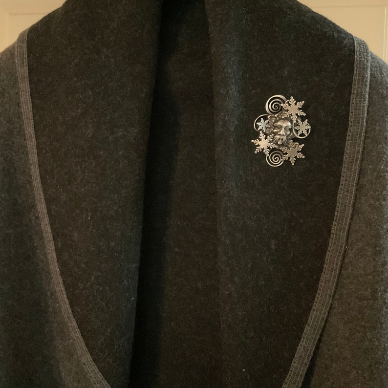 Old Man Winter Pin- Snowflake Pin- Snowflake Jewelry- Winter Pin ...