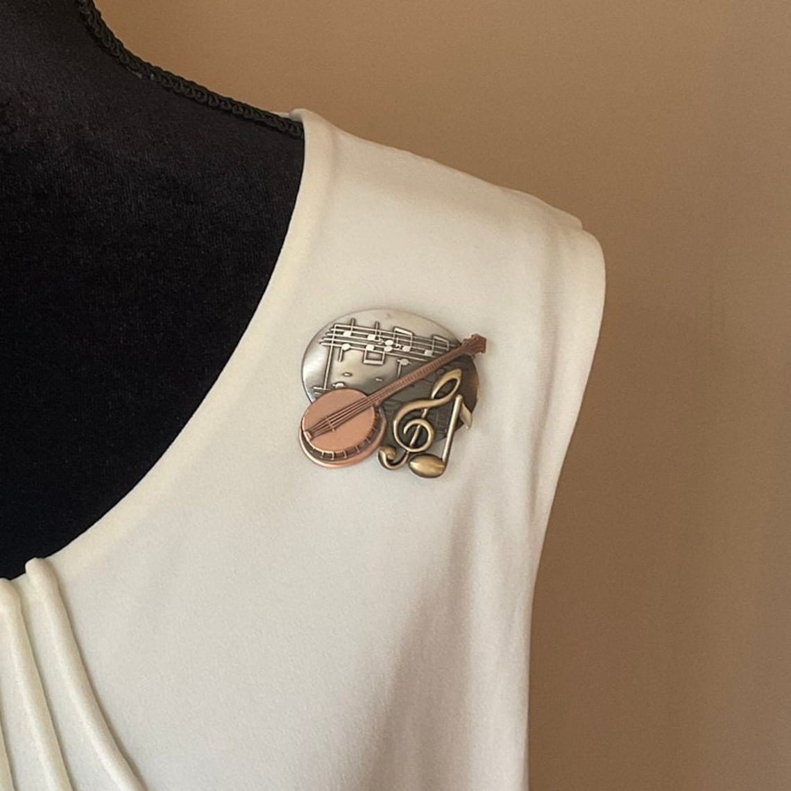 Banjo Brooch- Banjo Jewelry- Banjo Pin- Banjo Gift- Music Award- Music ...