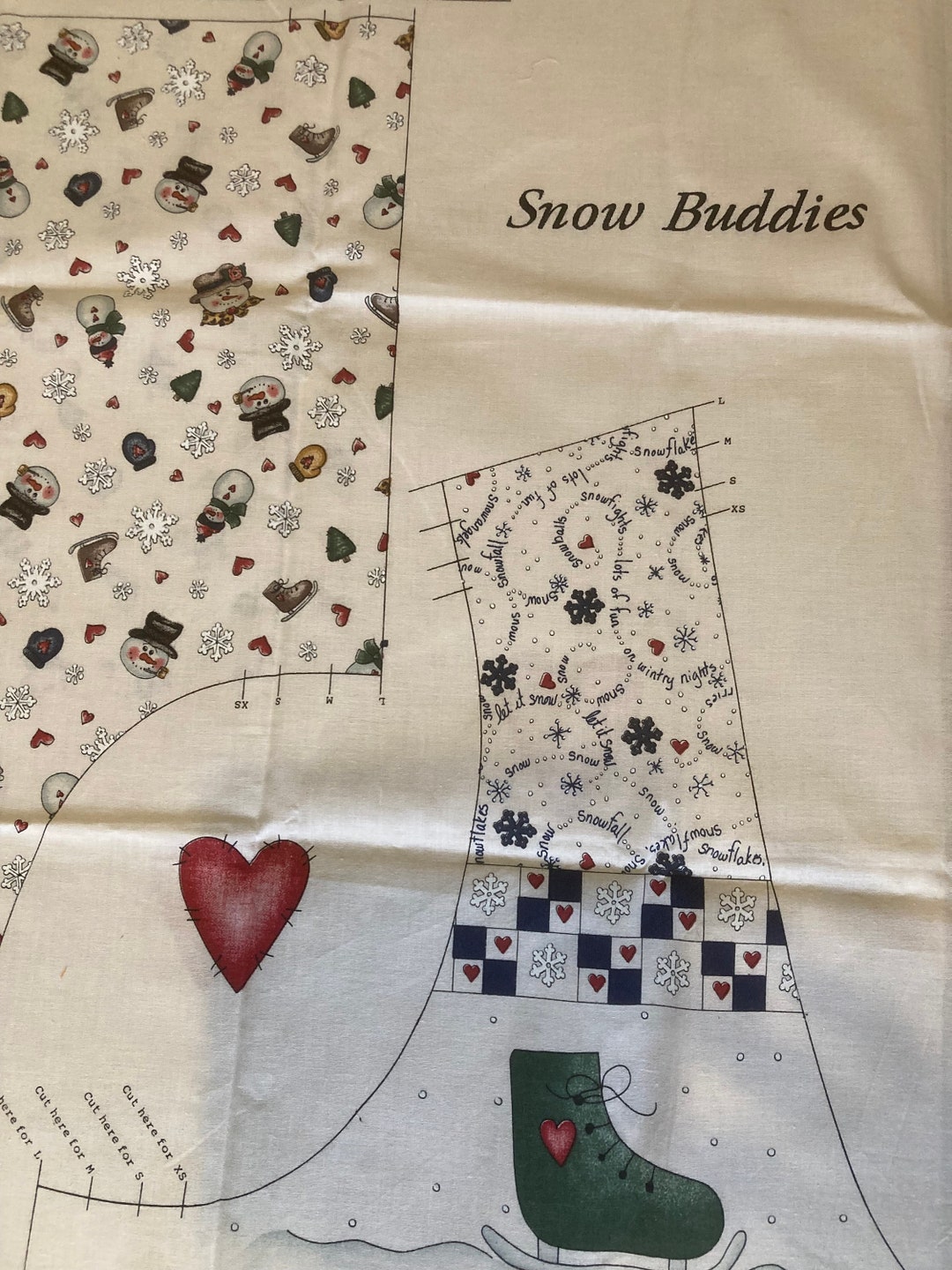 Vintage Vest Fabric Panel ~~ Snow Buddies by Diana Marcum ~~ Sizes XS-L ...