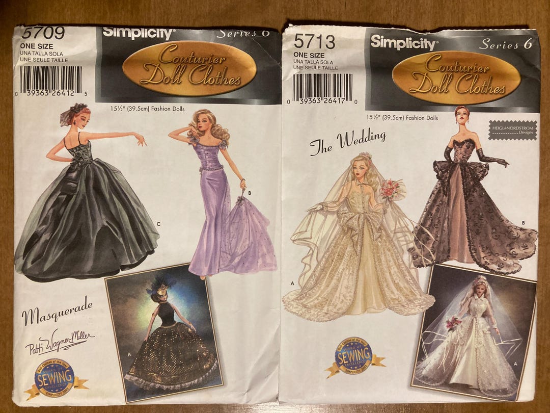 UNCUT Vintage (2000) Simplicity Fashion Doll Couturier Doll Clothes ...