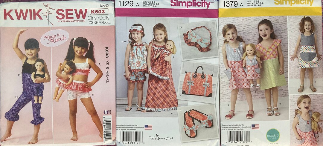 UNCUT Sewing Patterns for Little Girls & Their Dolls Child's Clothes ...