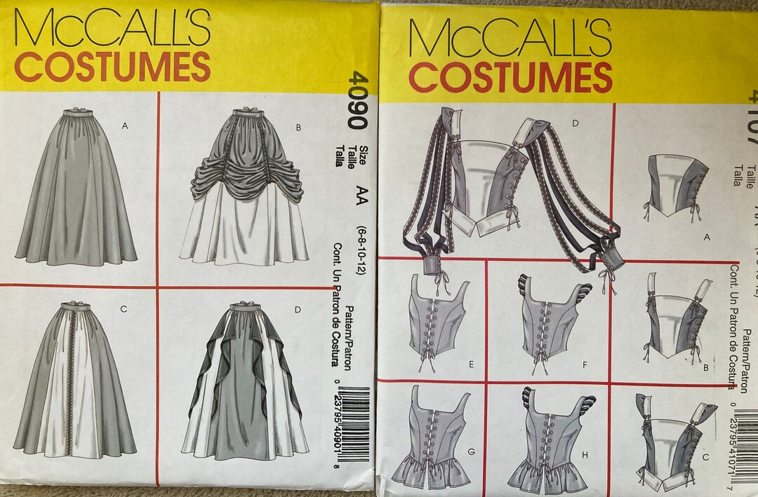 UNCUT Medieval/ren Faire Costume Sewing Patterns Mccall's 4107 ...