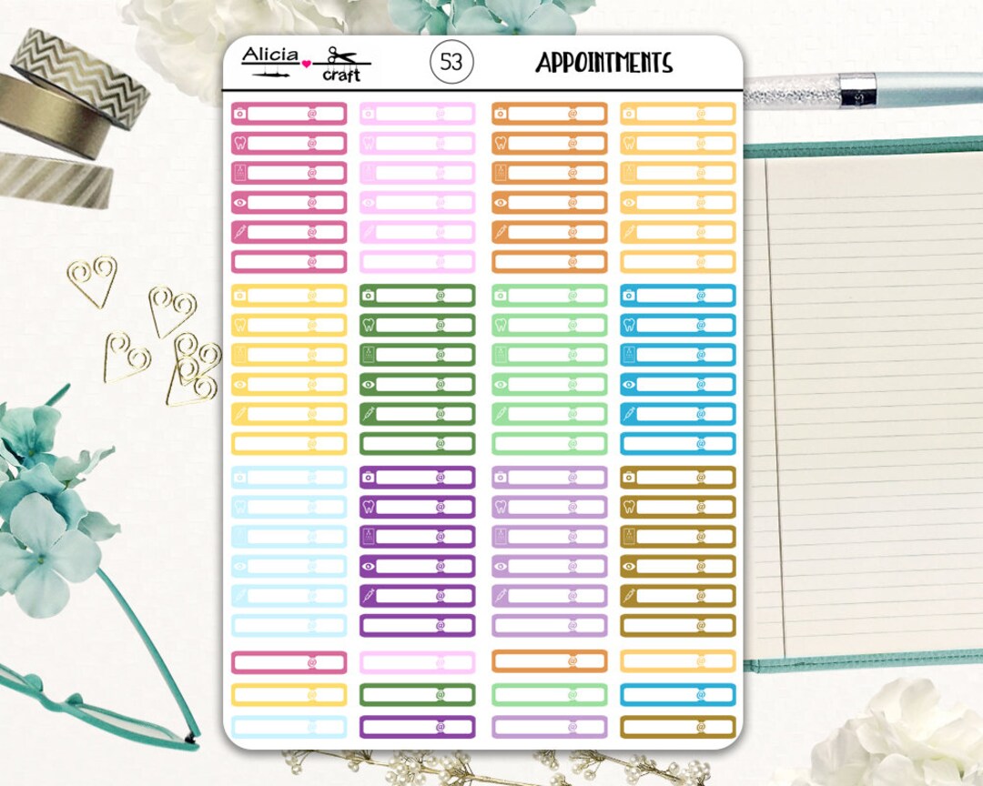 Appointments / Printable Planner Stickers / for Erin Condren, Happy ...