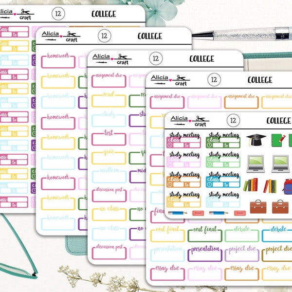 College Printable Stickers - Etsy