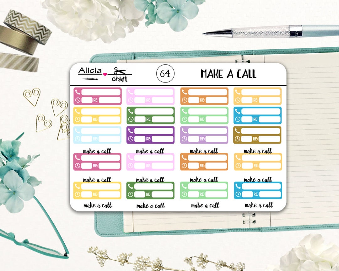 Make a Call / Printable Planner Stickers / for Erin Condren, Happy ...