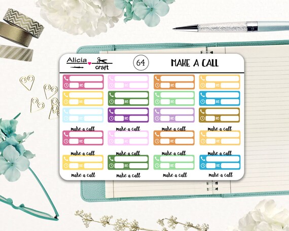 Make a Call / Printable Planner Stickers / for Erin Condren | Etsy