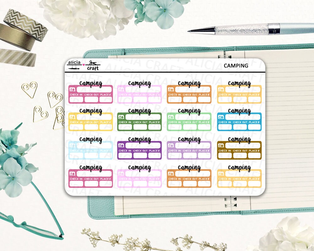 Camping Reservation / Printable Planner Stickers / for Erin Condren ...