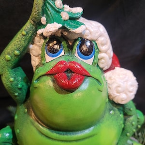 Hand Painted Ceramic Frog Toad Beware of the Mistle Toad Mistletoe - Etsy