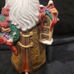 Old World Santa St Nicholas With Wreath Cardinals and Birdhouses Hand ...