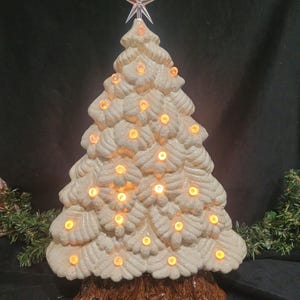 Ceramic Christmas Tree With Base and Light Mantle Style Slim - Etsy