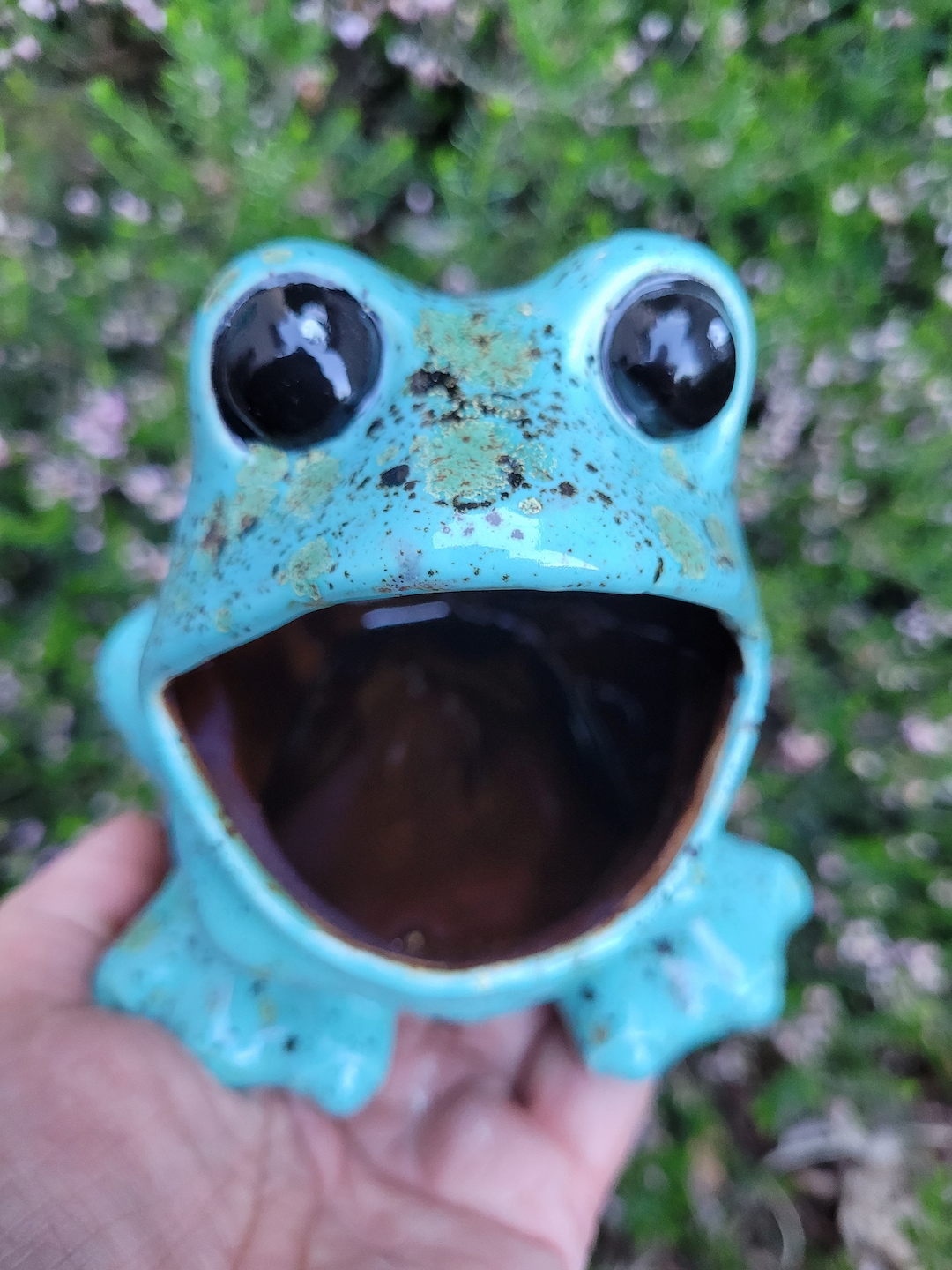 Retro Ceramic Frog Scrubby Sponge Holder Vintage Mold Toad Kitchen Sink ...