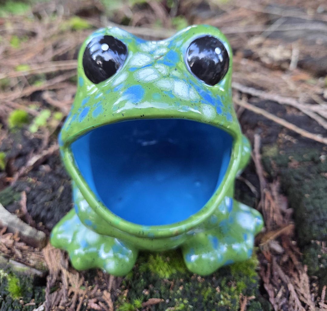Retro Ceramic Frog Scrubby Sponge Holder Vintage Mold Toad Kitchen Sink ...