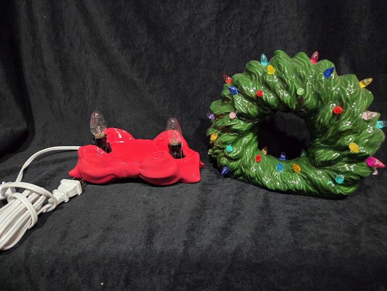 Ceramic Wreath With Colorful Lights and Light Bulbs Included - Etsy