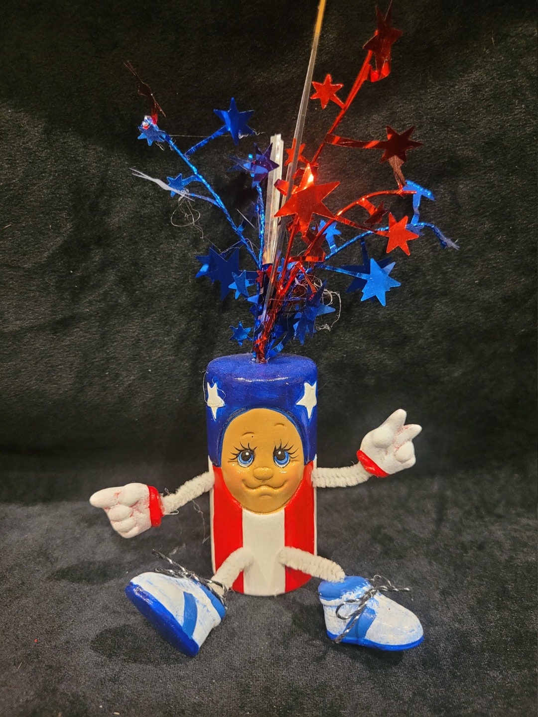 4th of July Firecracker Hand Painted Ceramic Patriotic Memorial Day ...