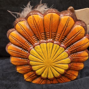 Happy Thanksgiving Turkey Pumpkin Ceramic Handpainted Fall Harvest ...