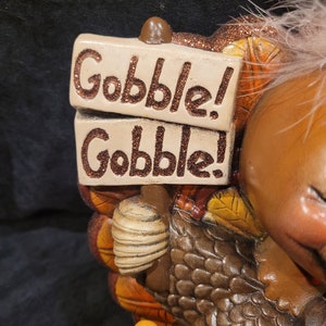 Happy Thanksgiving Turkey Pumpkin Ceramic Handpainted Fall Harvest ...